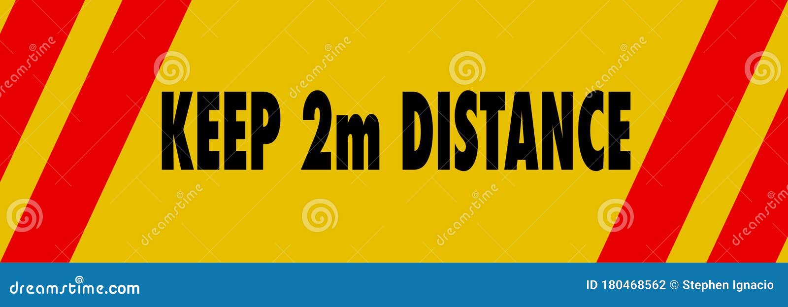 Keep 2m Distance Warning Sign Stock Illustration - Illustration of ...