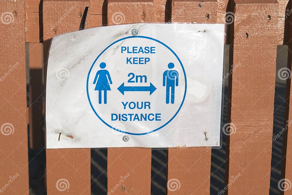 Keep the 2 Meter Distance Sign Stock Image - Image of sign, measure ...