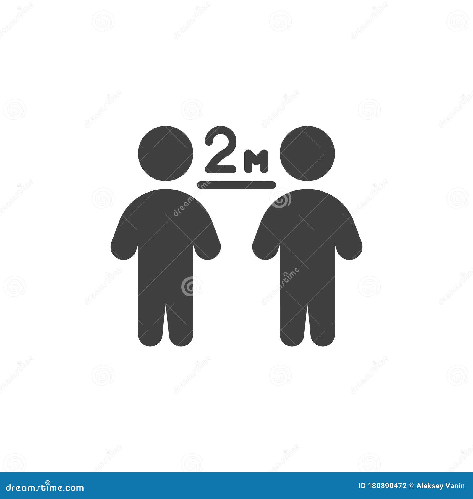 Keep the 2 Meter Distance Vector Icon Stock Vector - Illustration of ...
