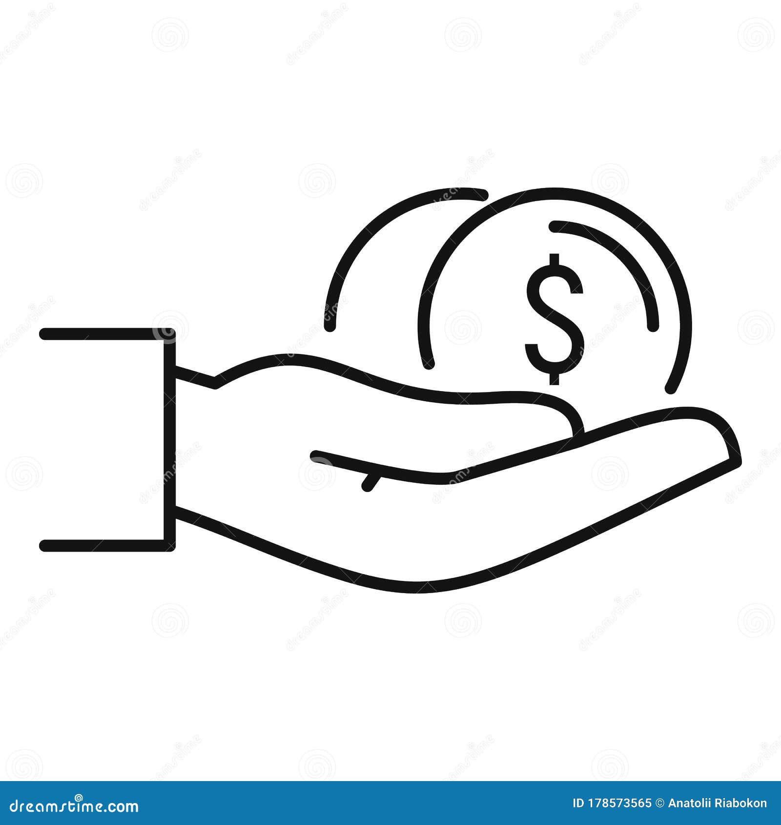 Keep Money Startup Icon, Outline Style Stock Vector - Illustration of ...