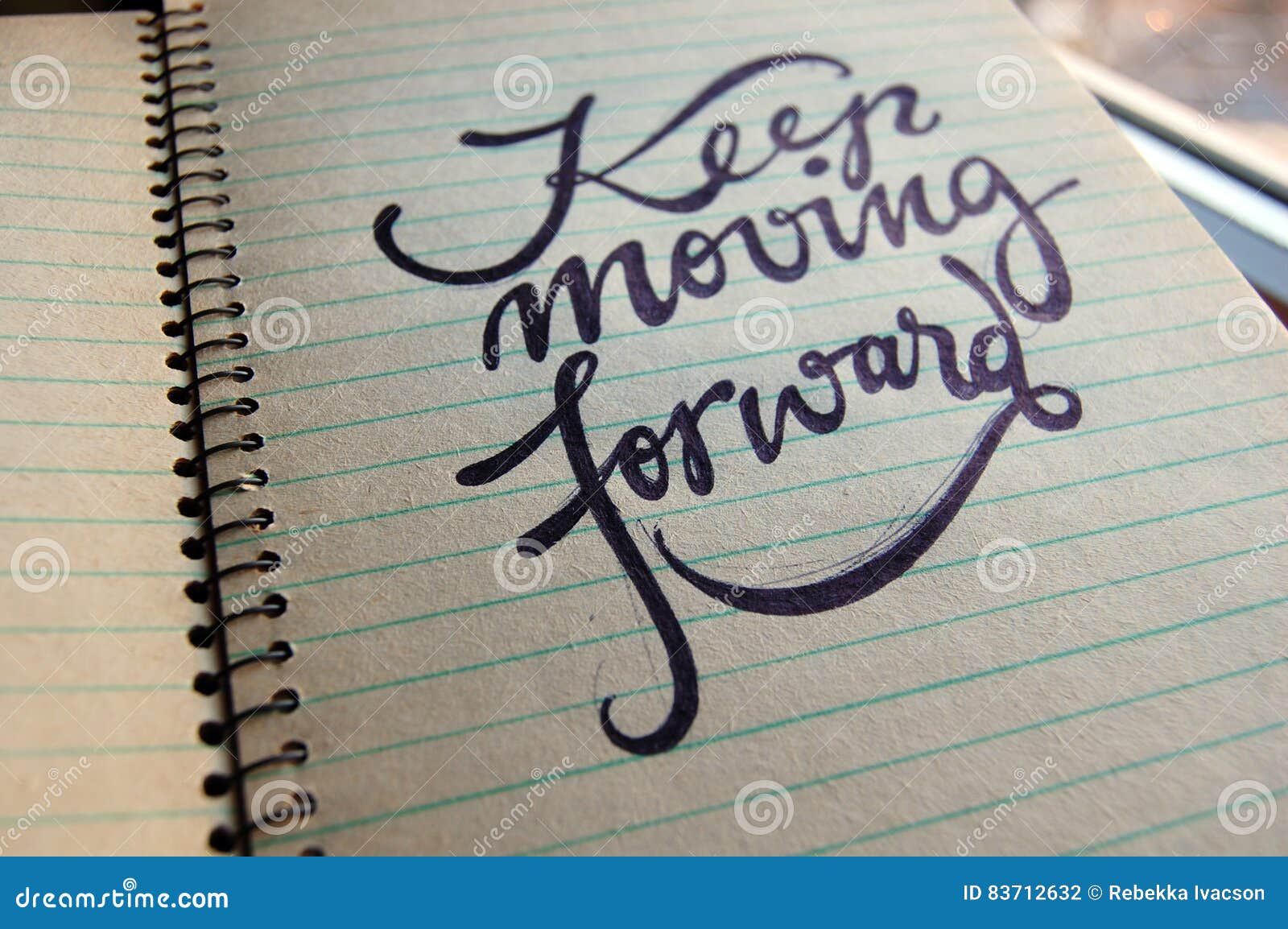 Keep Moving Forward Calligraphic Background Stock Photo - Image of ...