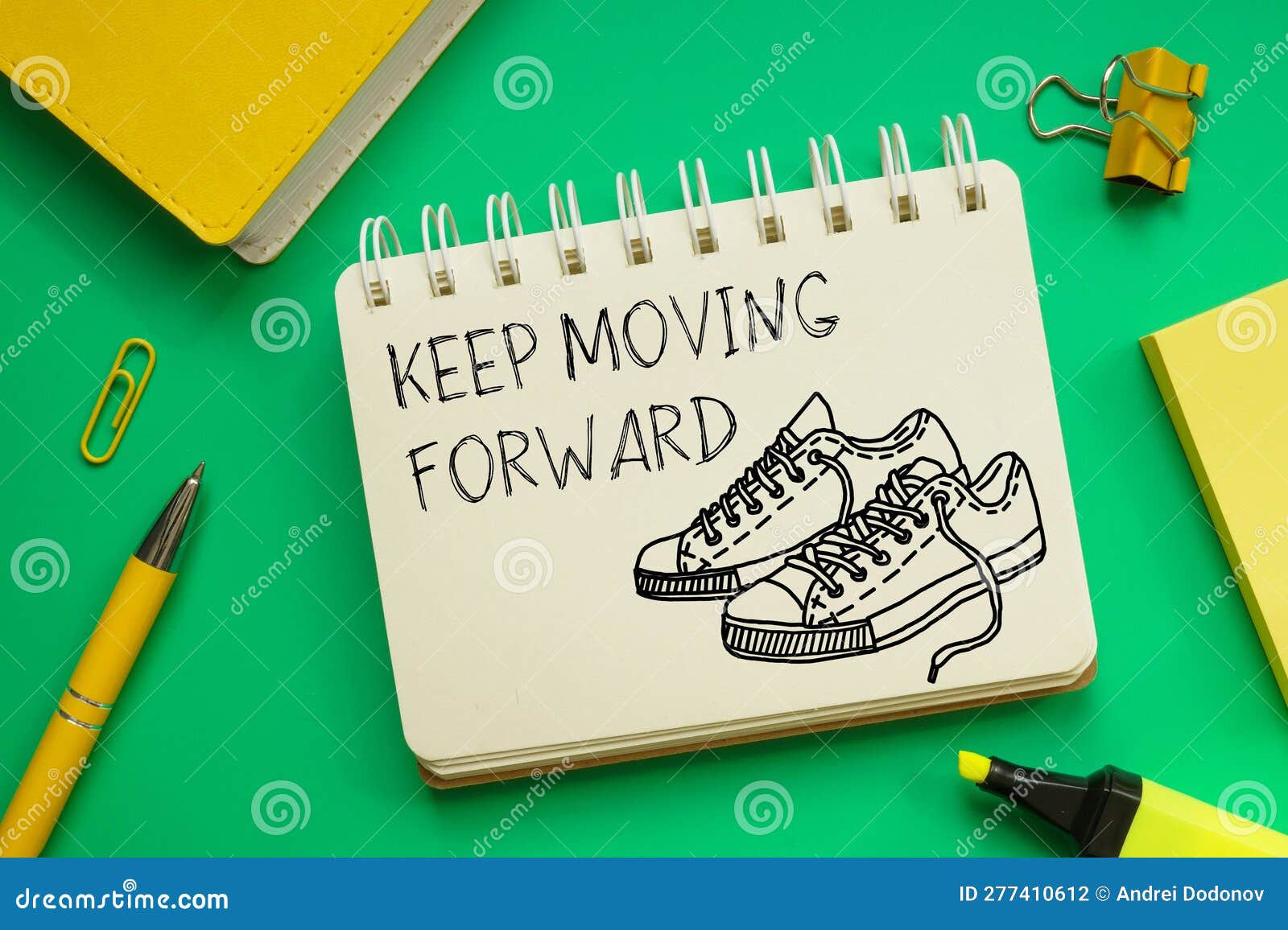 Keep Moving Forward is Shown Using the Text and Picture of Sneakers ...
