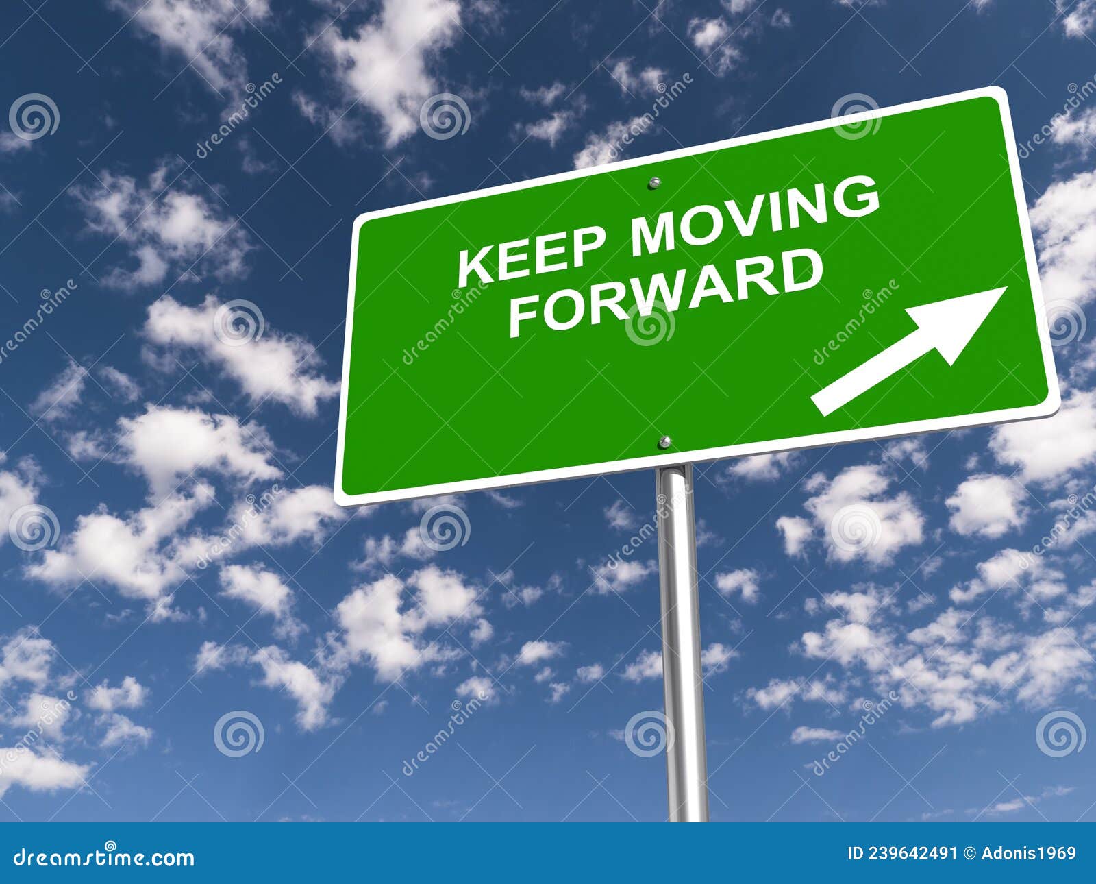 Keep Moving Forward Traffic Sign Stock Illustration - Illustration of ...