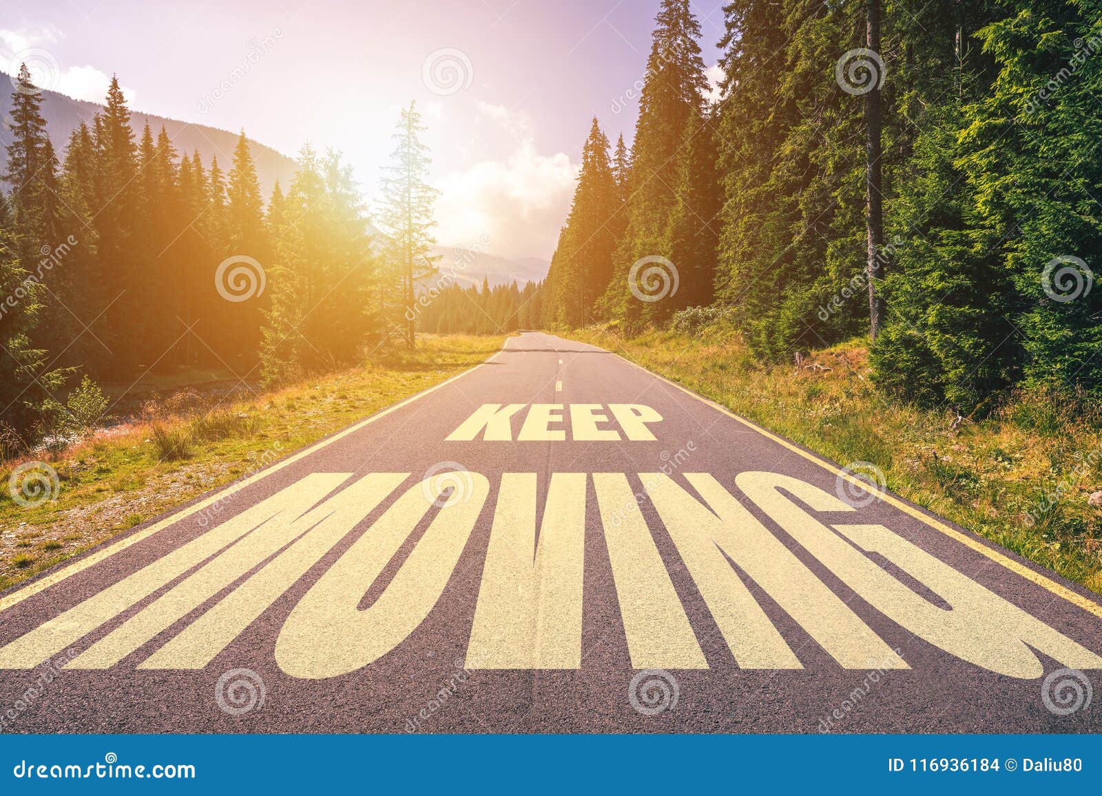 Keep Moving To Your Goal. Motivational Quote With Nature Background ...