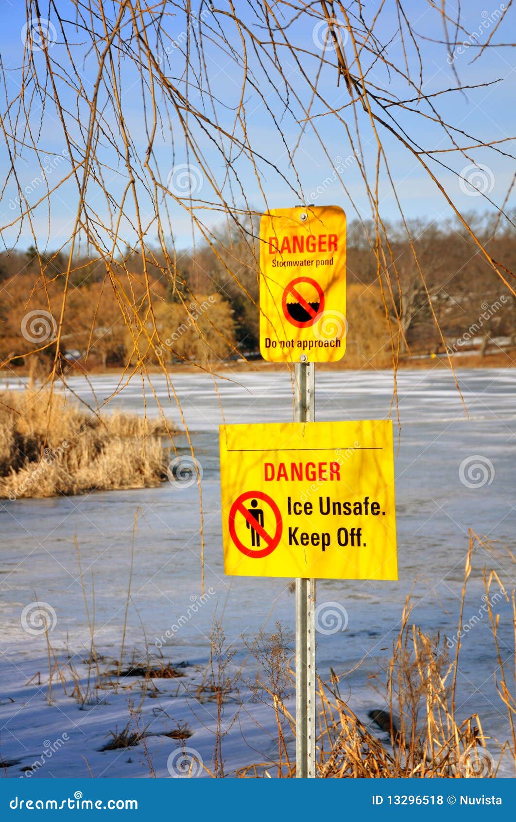 Keep off ice stock photo. Image of life, pond, winter - 13296518