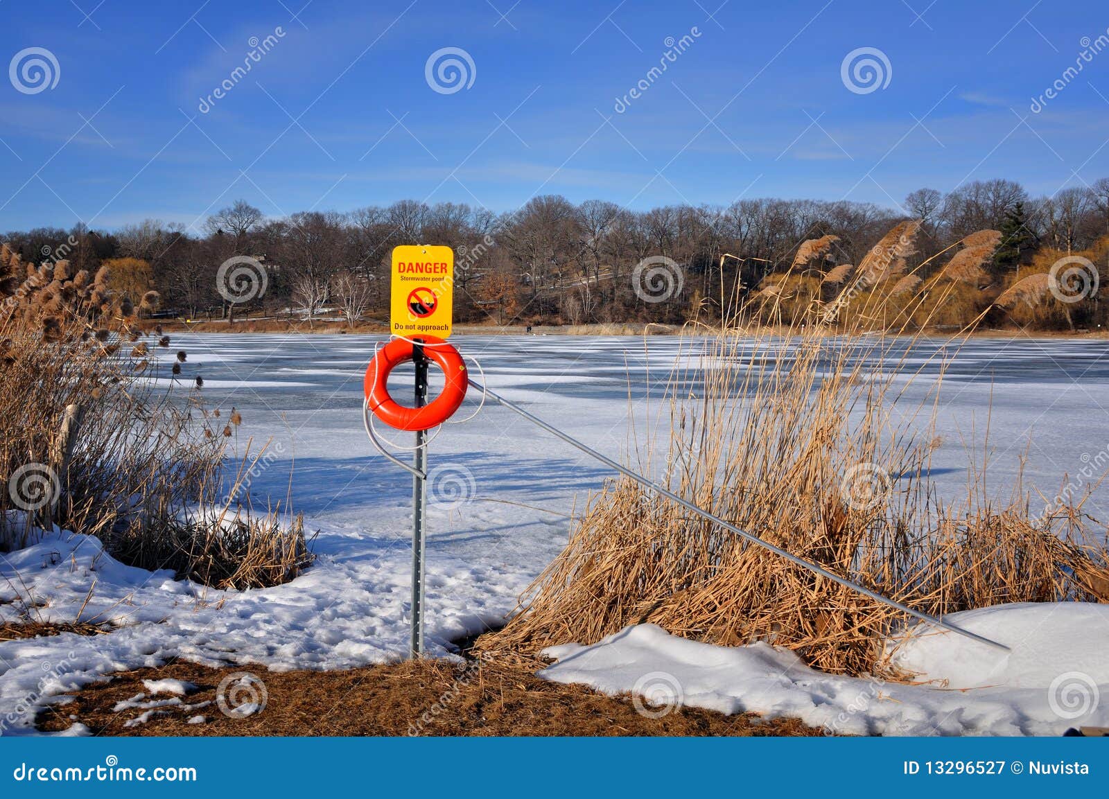 Keep off ice stock image. Image of river, danger, save - 13296527