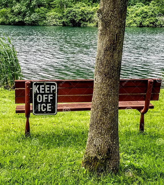 Keep off the ice stock photo. Image of lost, nature - 149760802