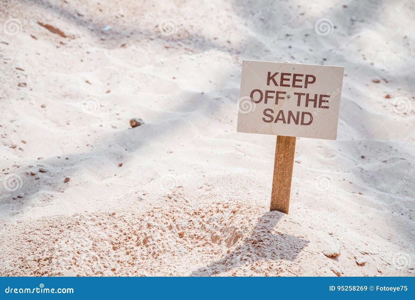 Keep off the sand sign stock image. Image of outdoors - 95258269