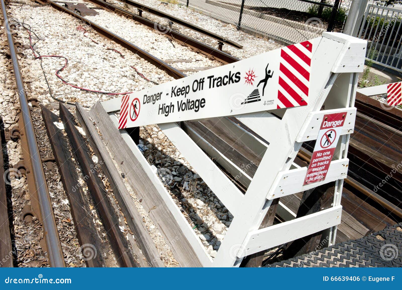 Keep off tracks sign at stock photo. Image of caution - 66639406