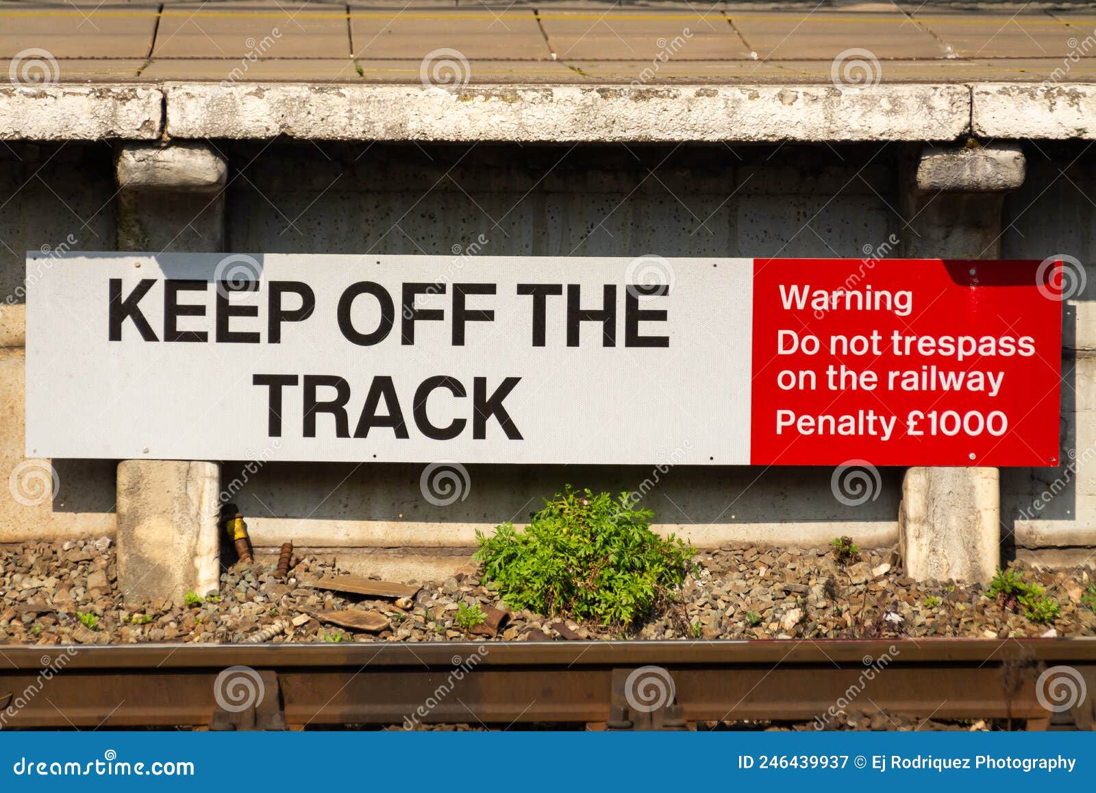 Keep off the tracks sign stock image. Image of english - 246439937