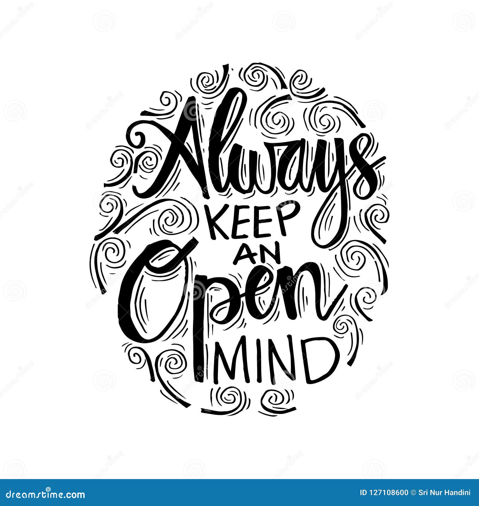 Always keep an open mind. stock vector. Illustration of decoration ...