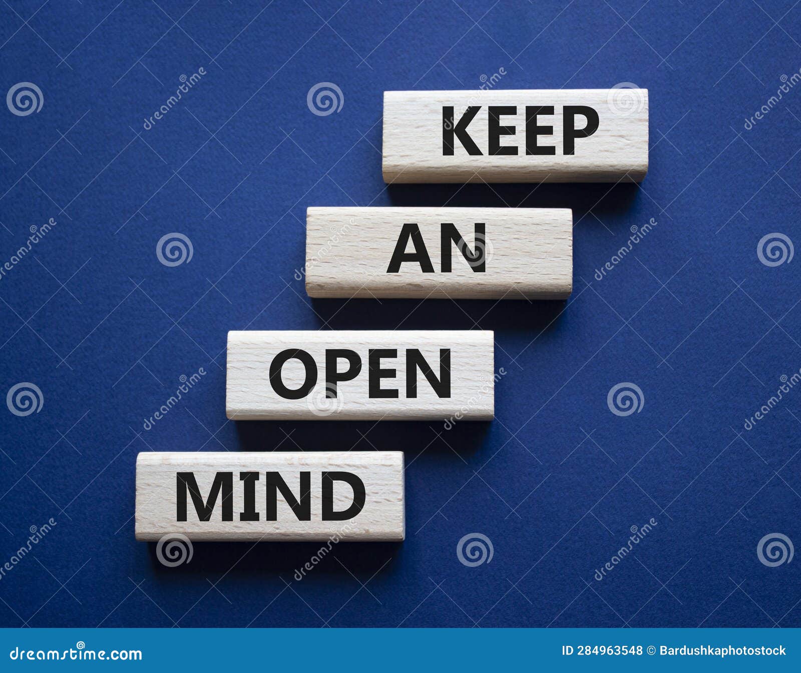 Keep an Open Mind Symbol. Wooden Blocks with Words Keep an Open Mind ...