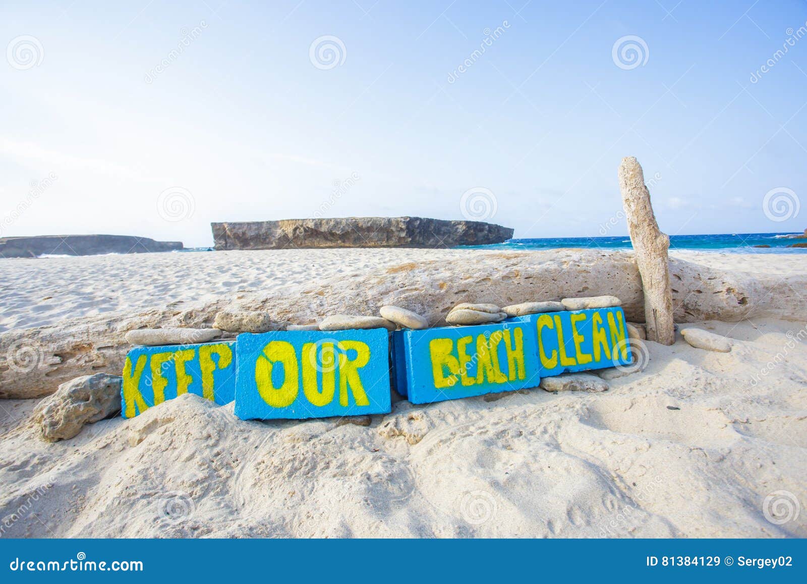 Keep our beach clean stock image. Image of earth, garbage - 81384129