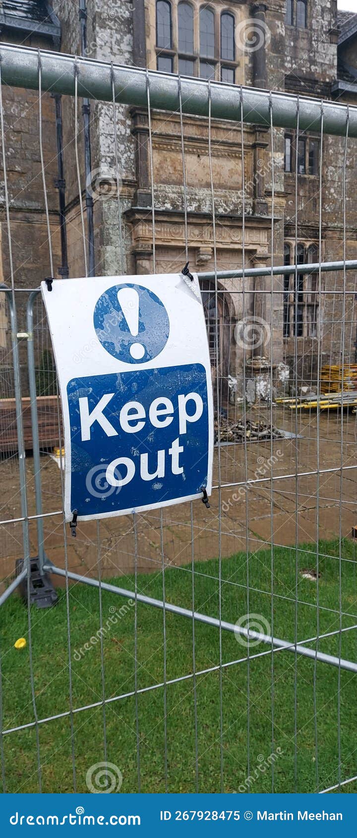 Keep Out Building Site Warning Sign. Stock Image - Image of city, sign ...