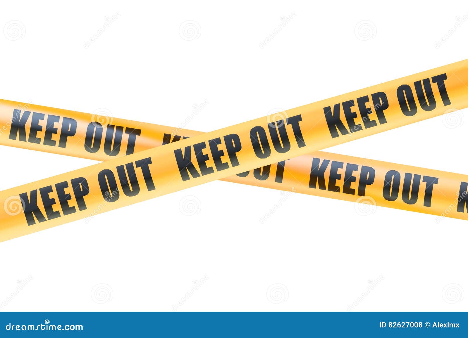 Keep Out Caution Barrier Tapes, 3D Rendering Stock Illustration ...