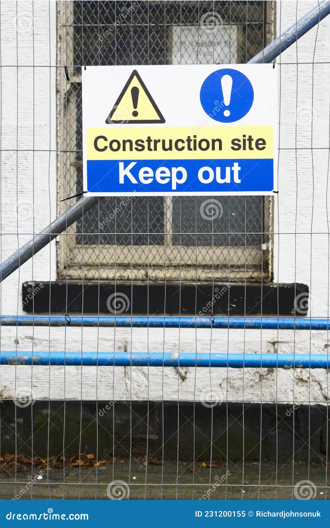 Keep Out Construction in Progress Site Sign on Fence Stock Image ...