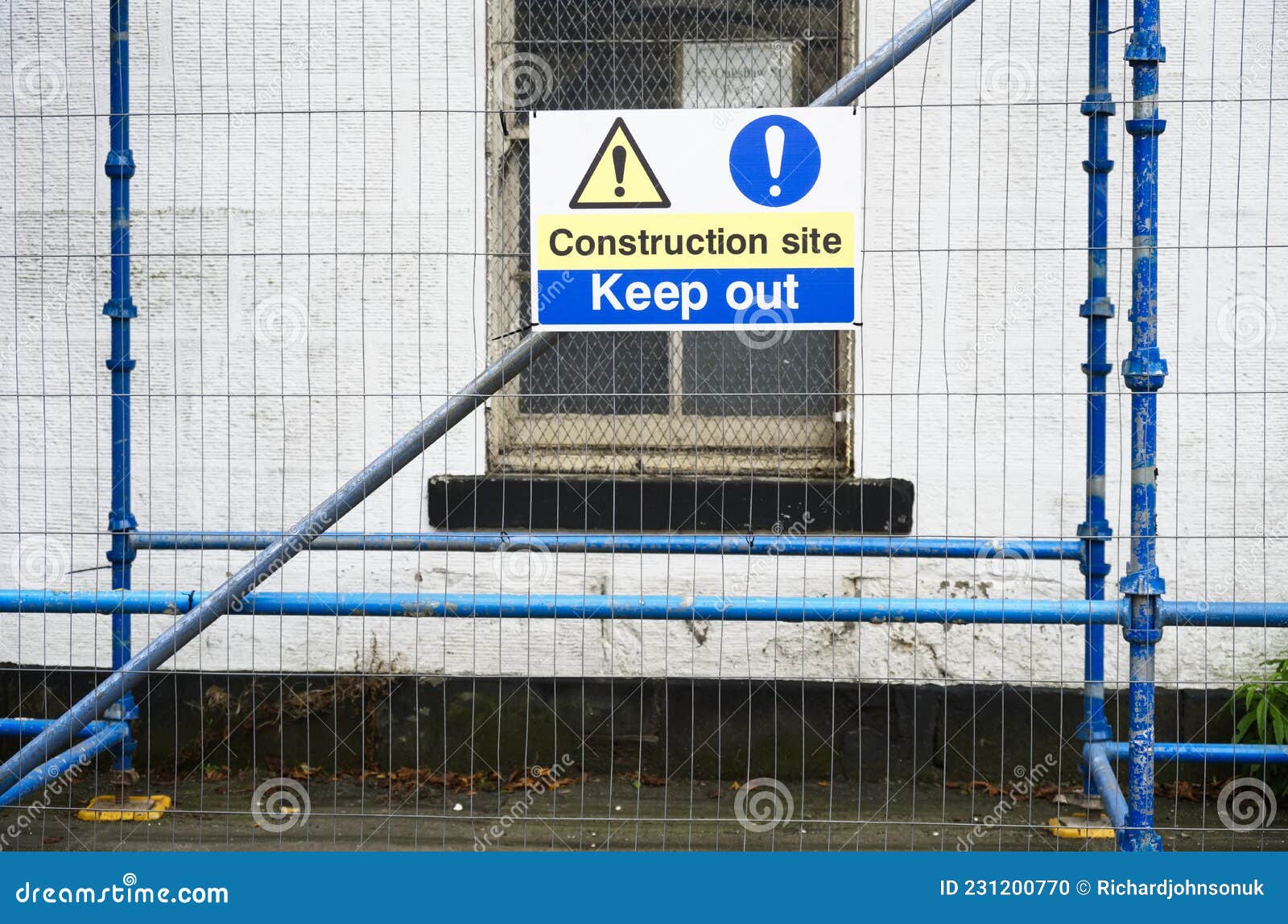 Keep Out Construction in Progress Site Sign on Fence Stock Photo ...