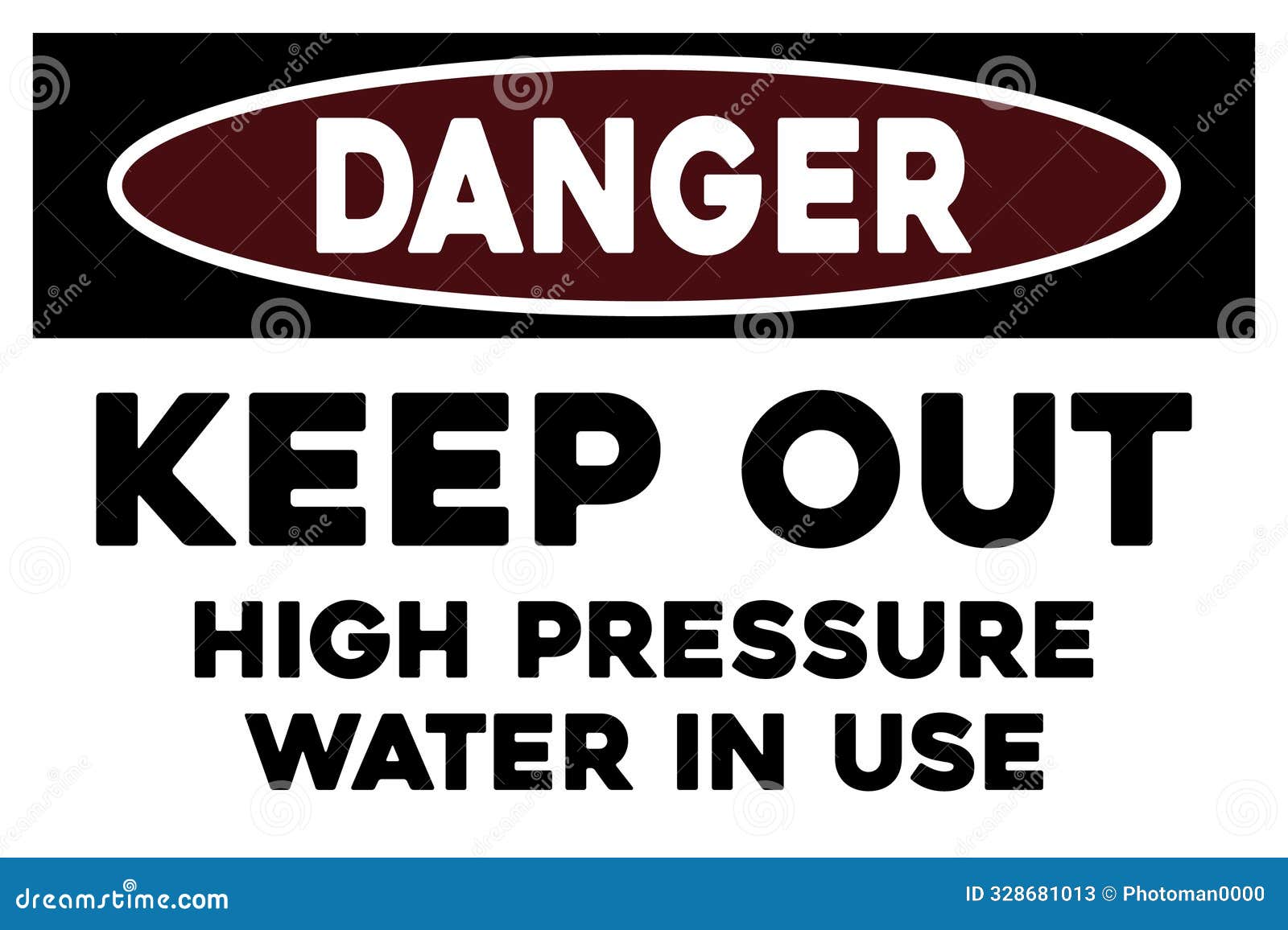Keep Out High Pressure Water in Use Warning Sign Stock Vector ...
