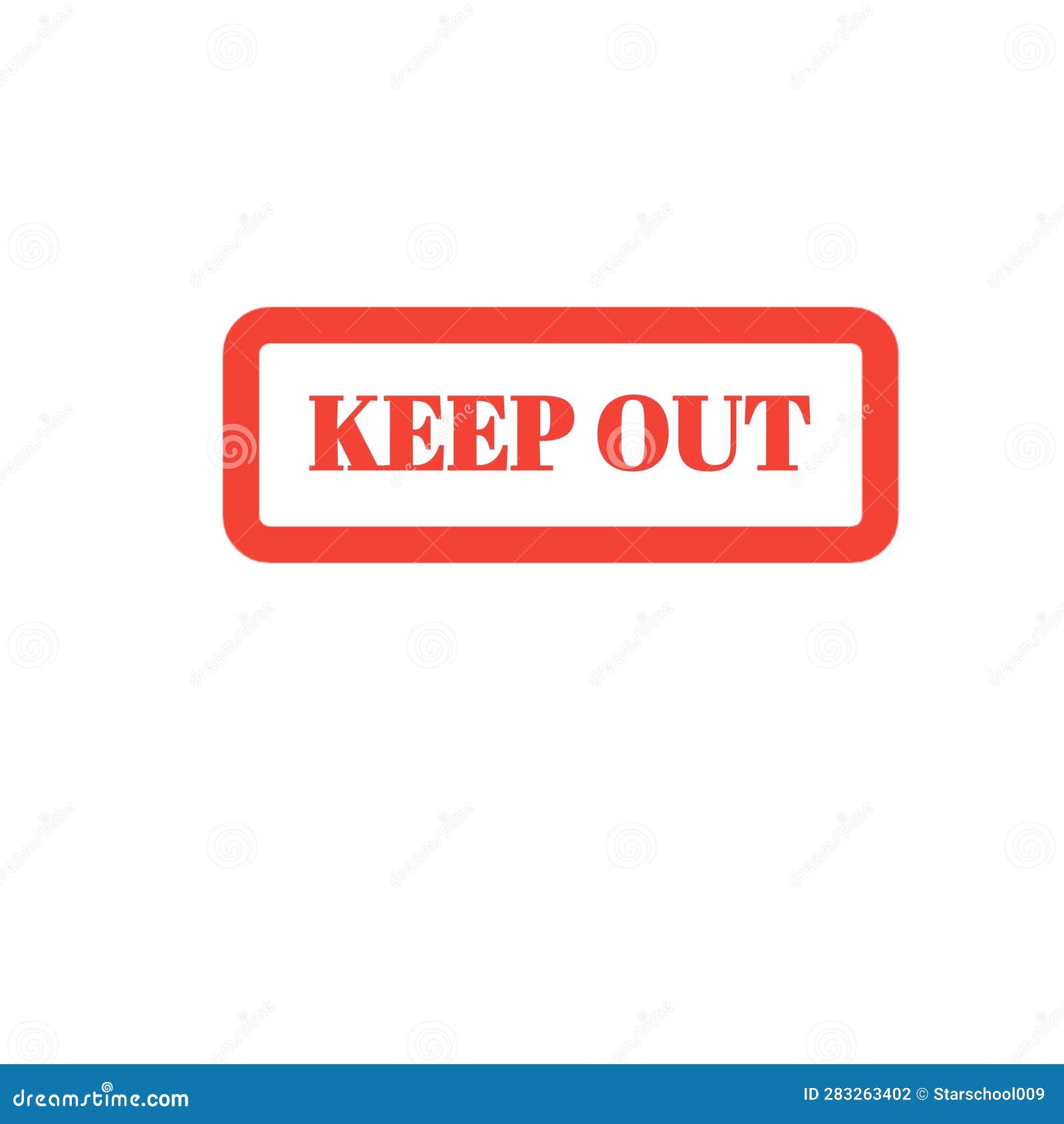 KEEP OUT RED SQUARE RUBBER SEAL STAMP on WHITE BACKGROUND ILLUSTRATION ...
