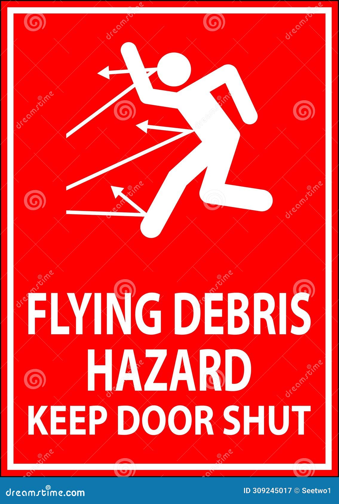 Keep Out Sign, Flying Debris Hazard, Keep Door Shut Stock Vector ...