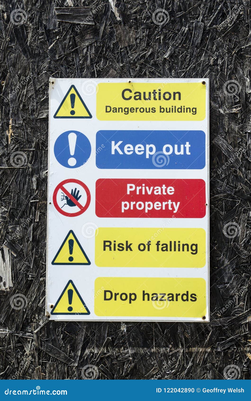 Caution Dangerous building stock photo. Image of board - 122042890