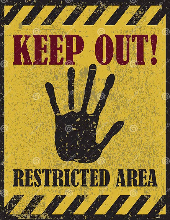 Keep out sign, warning stock vector. Illustration of evidence - 57480467