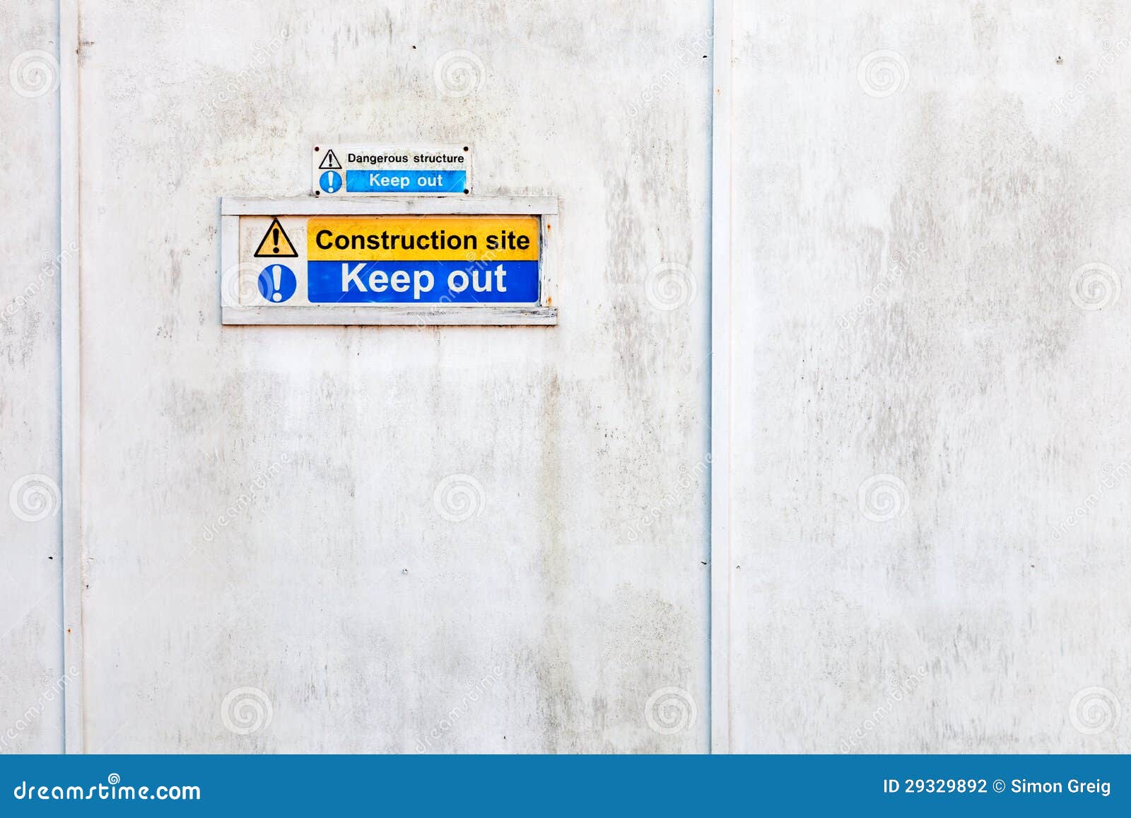 Keep Out Sign on White Wooden Panel Stock Photo - Image of construction ...