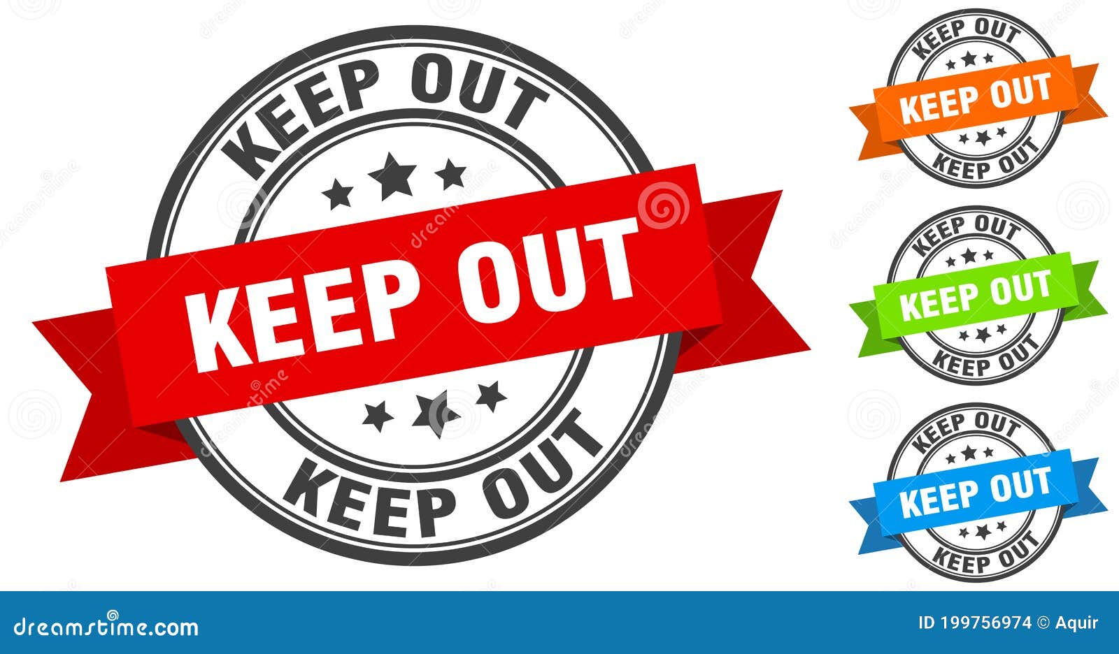 Keep Out Stamp. Round Band Sign Set. Label Stock Vector - Illustration ...