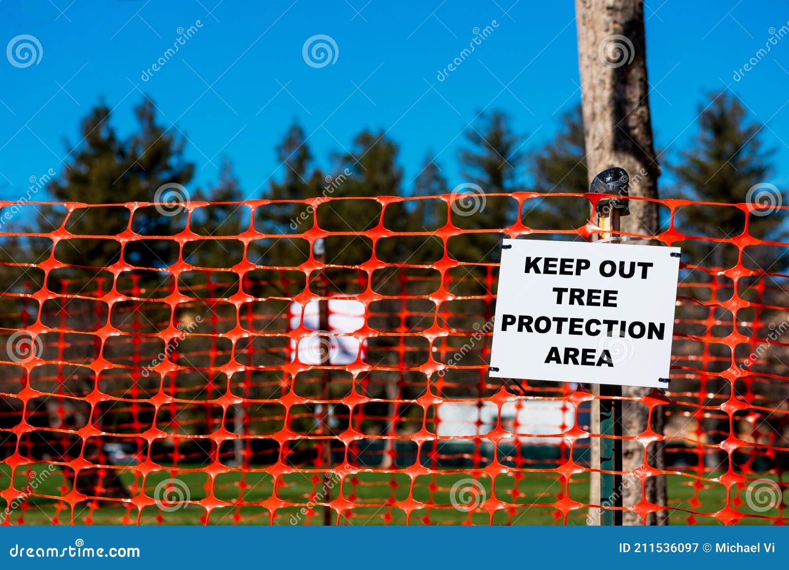 Keep Out, Tree Protection Area Sign Stock Image - Image of states ...