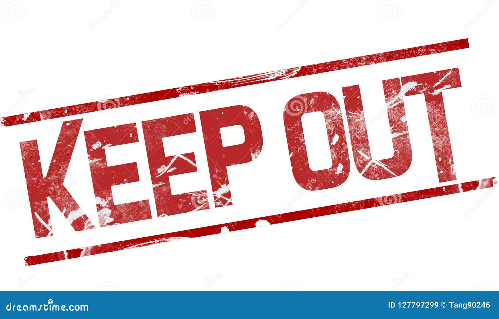 Keep Out Word between Red Line Stock Illustration - Illustration of ...