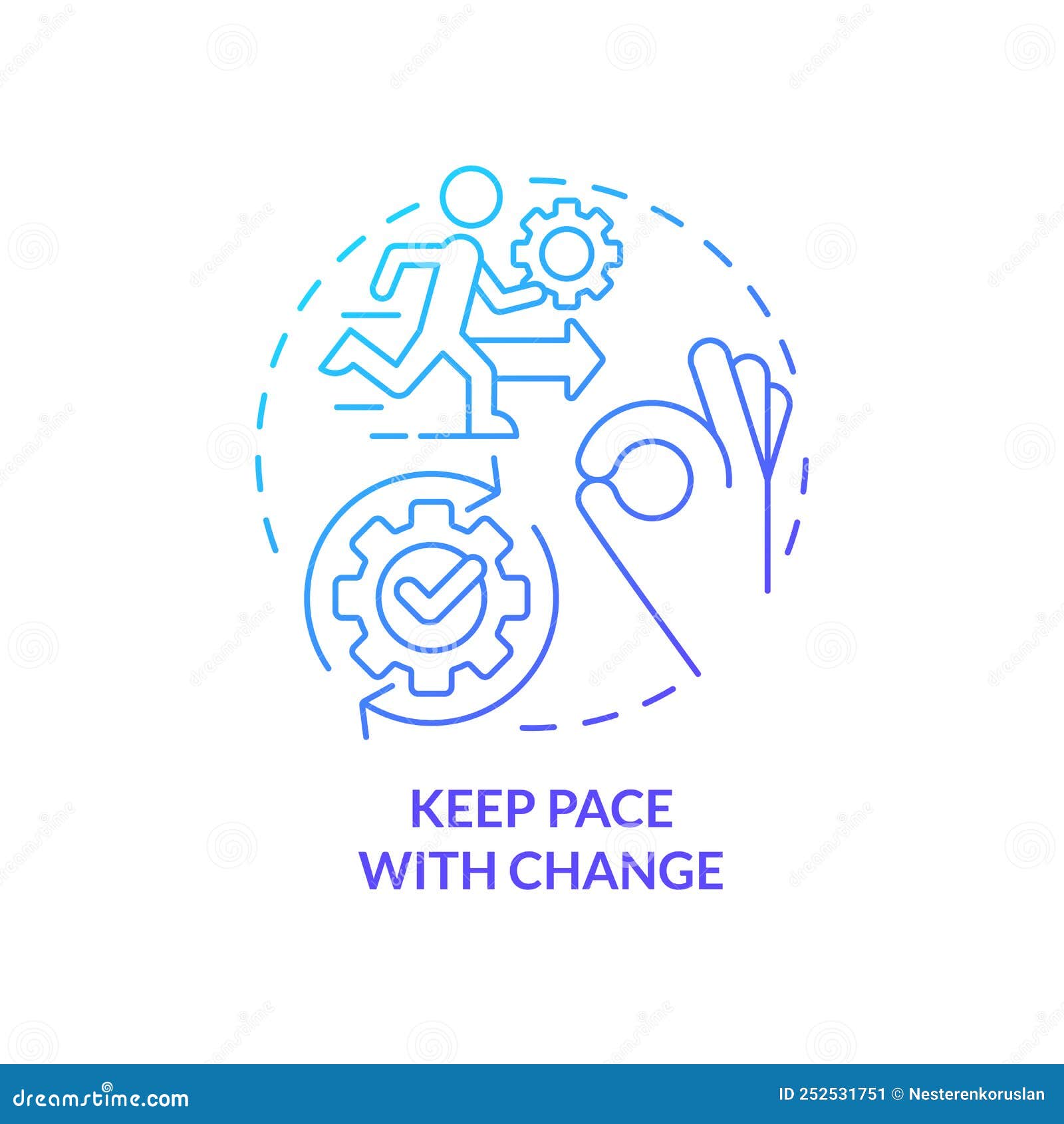 Keep Pace with Change Blue Gradient Concept Icon Stock Vector ...