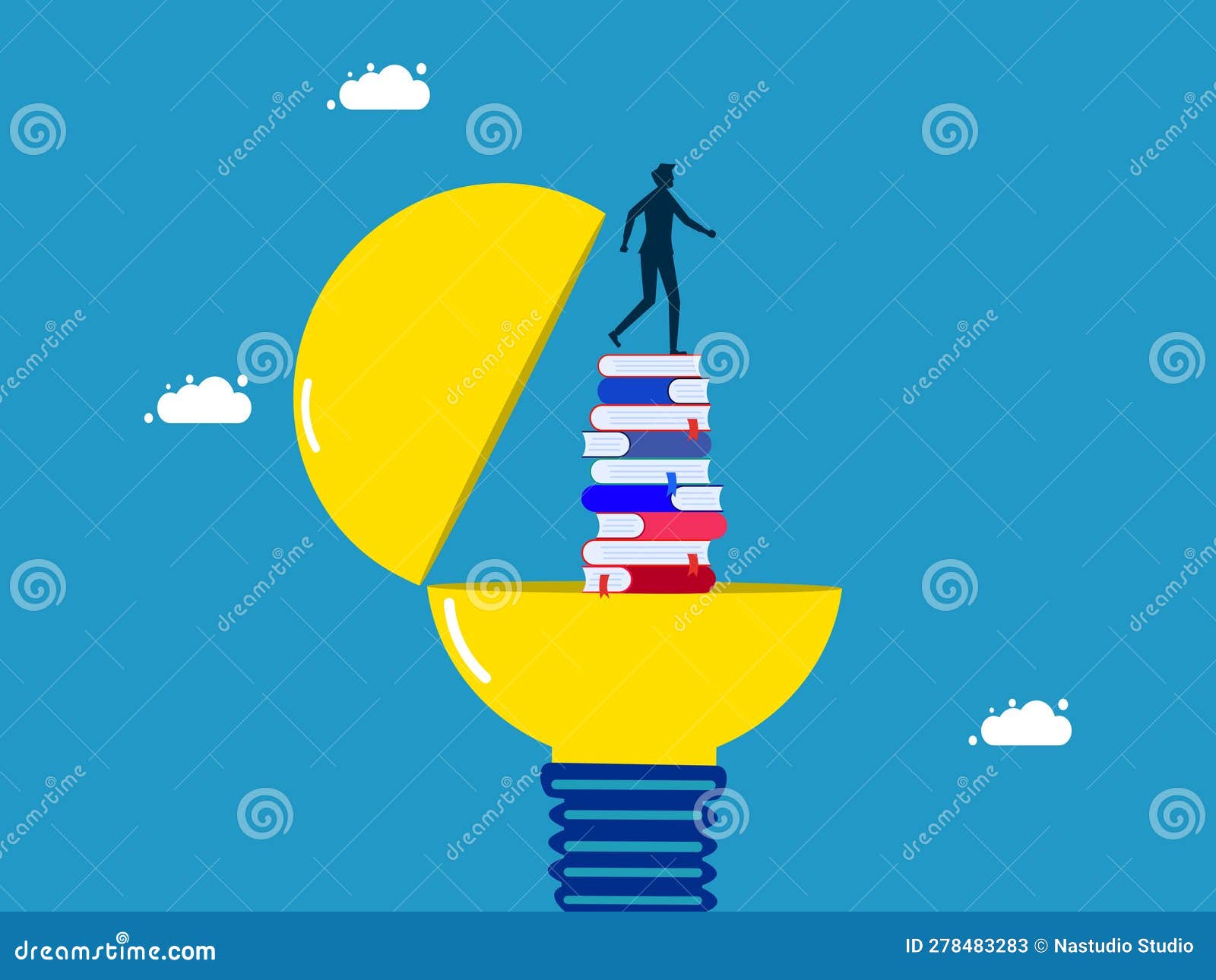 Keep Pace with New Innovations and Lifelong Learning. Man Standing on a ...