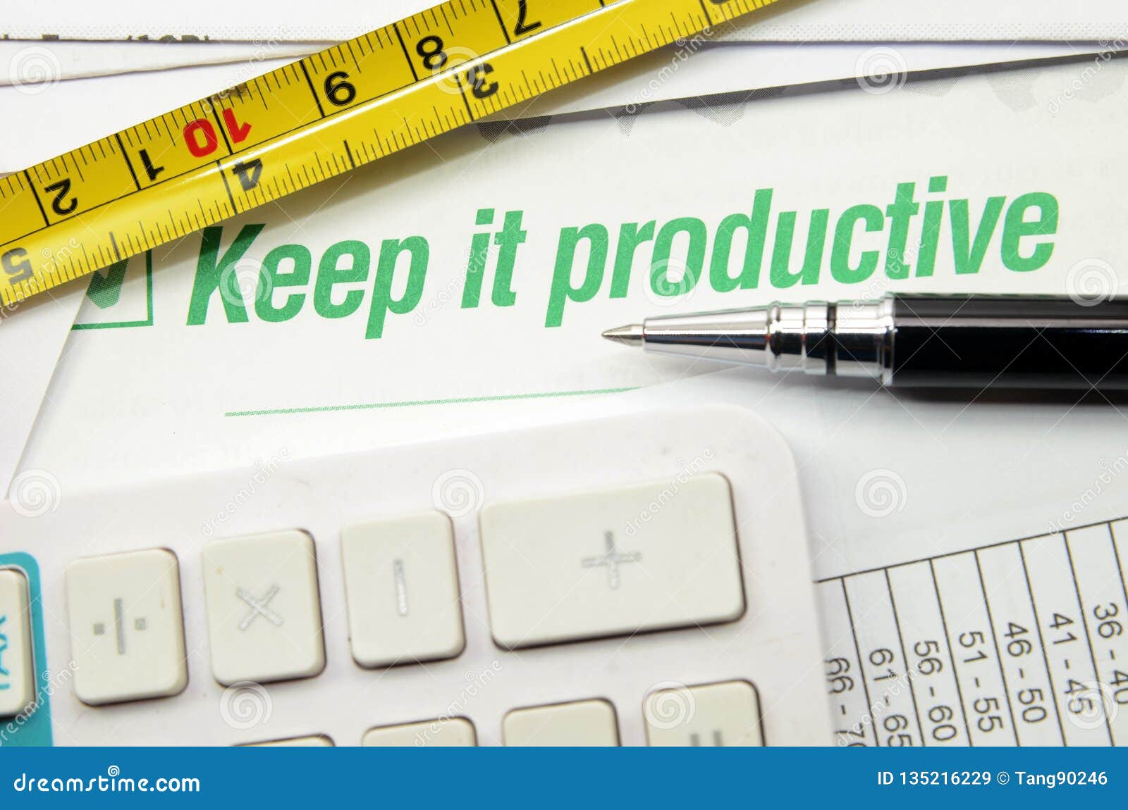Keep it Productive Printed on a Book Stock Image - Image of positivity ...
