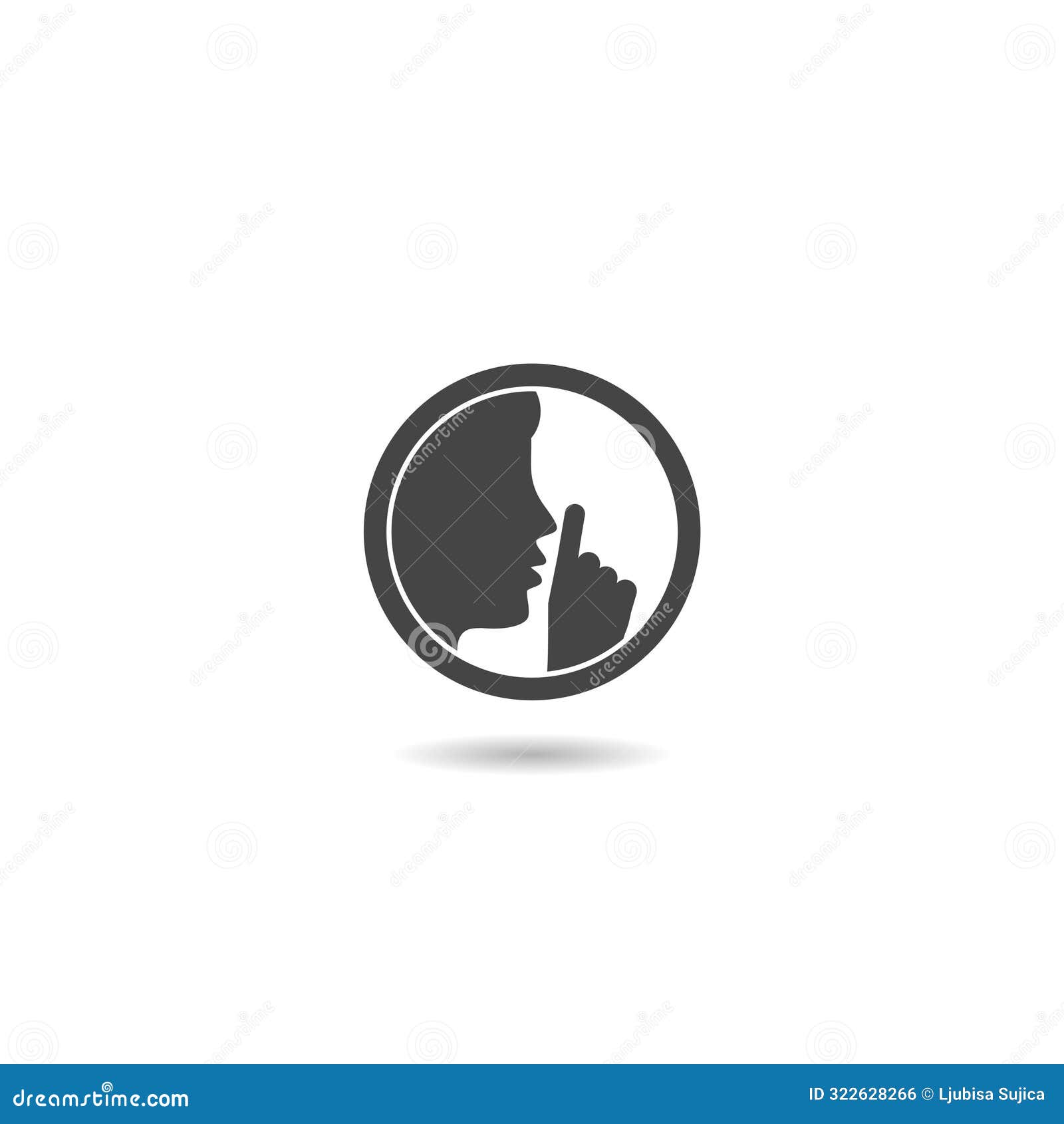 Keep Quiet Icon with Shadow Stock Vector - Illustration of noise ...