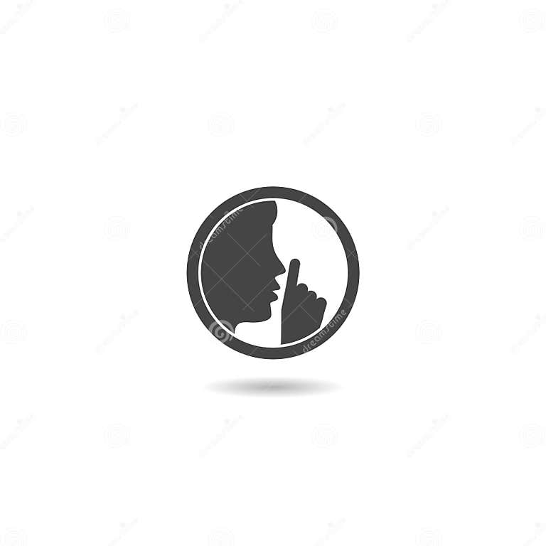 Keep Quiet Icon with Shadow Stock Vector - Illustration of noise ...
