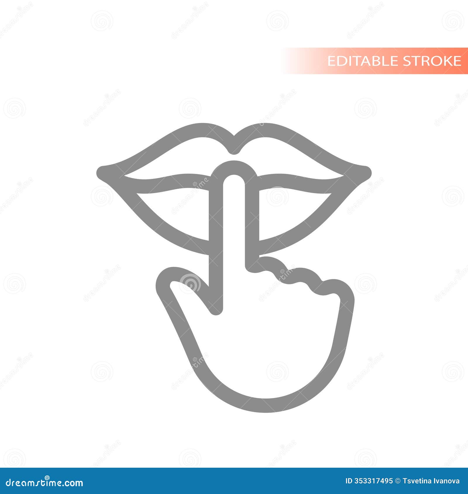 Keep Quiet or Silence Line Vector Icon Stock Illustration ...