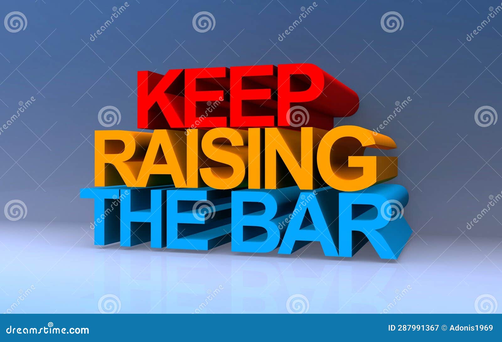 Keep Raising the Bar on Blue Stock Image - Image of blue, achieve ...