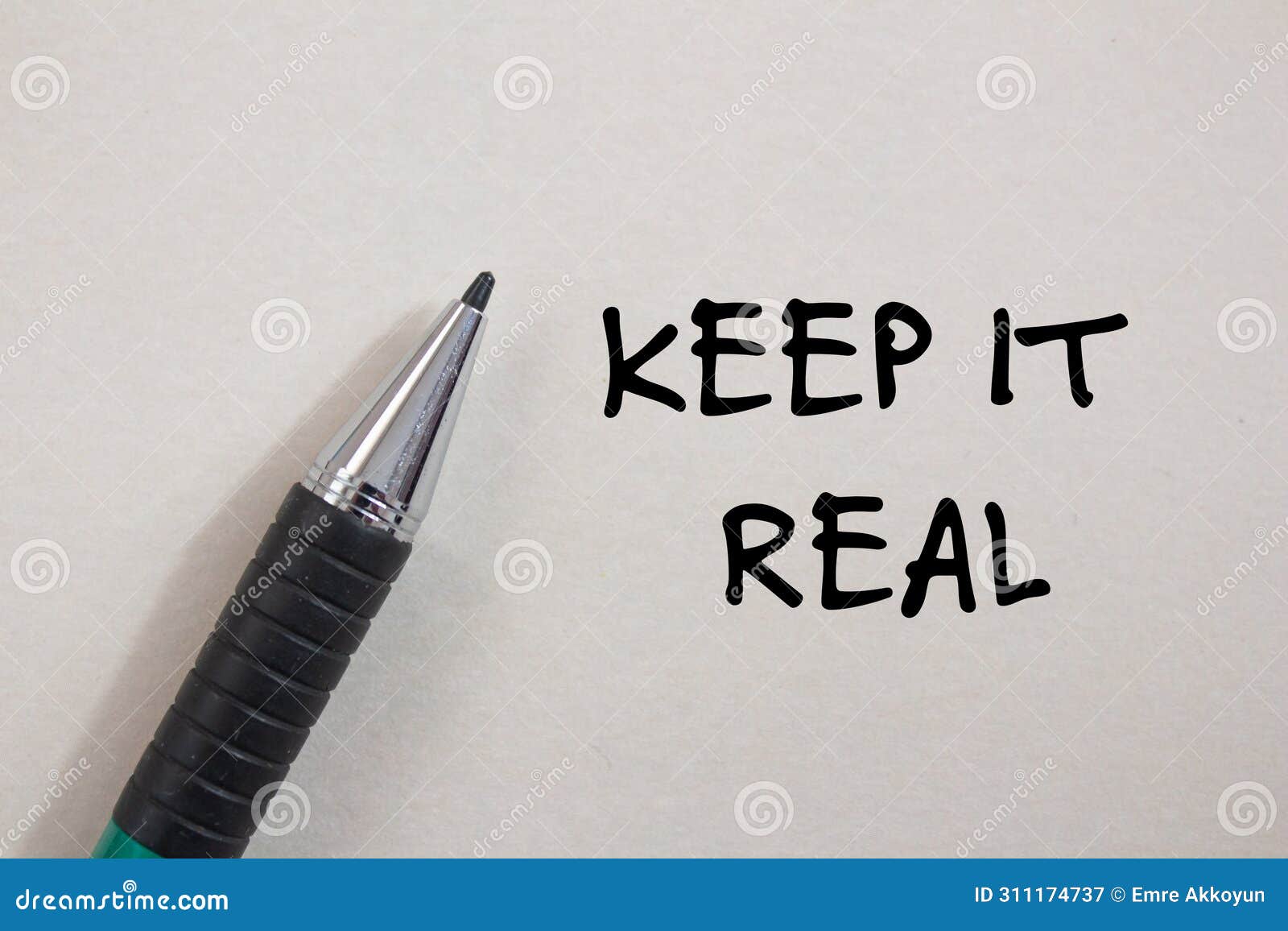 Keep it Real Words Written on White Paper Stock Image - Image of ...