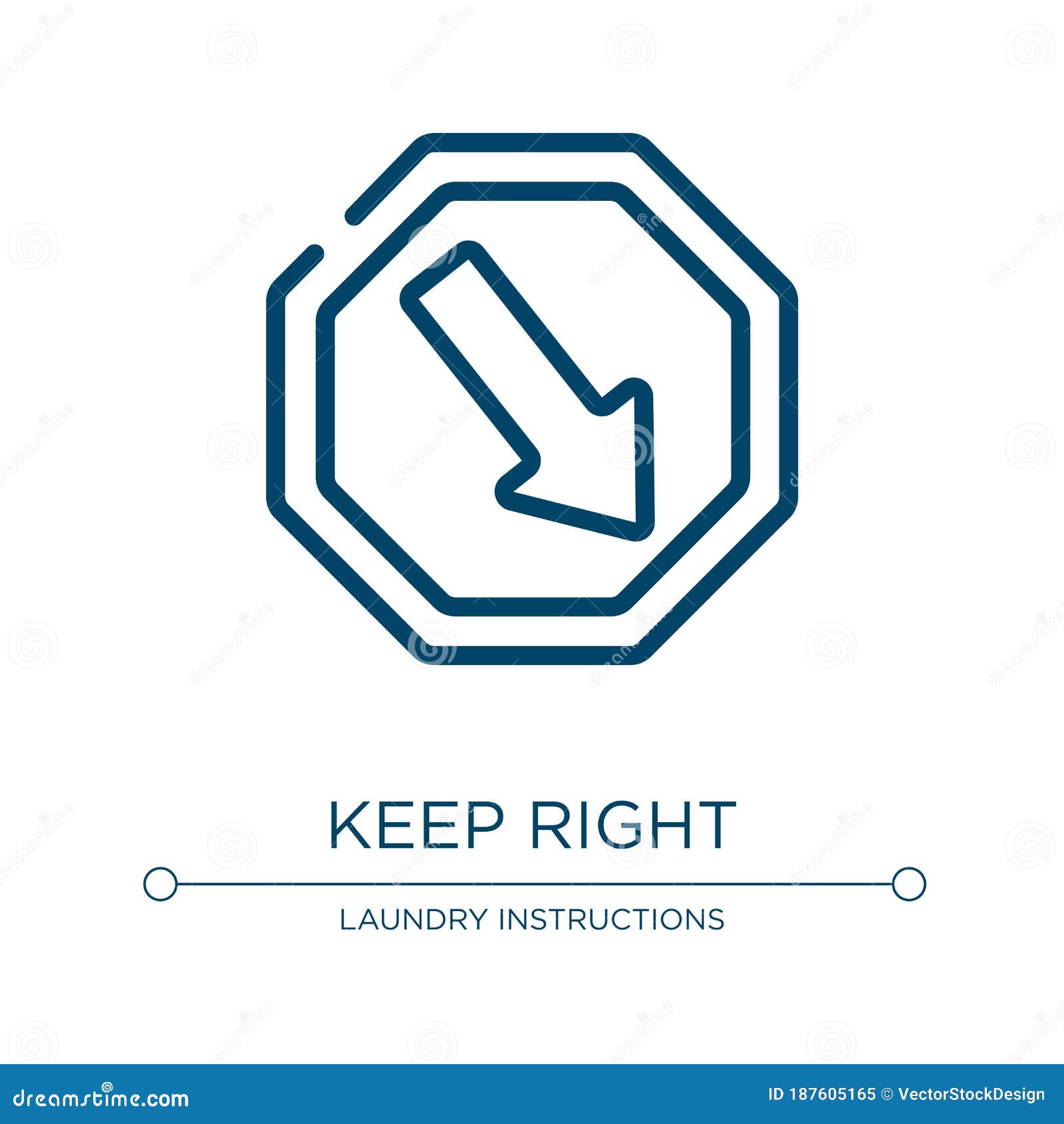 Keep Right Icon. Linear Vector Illustration from Traffic Signs ...