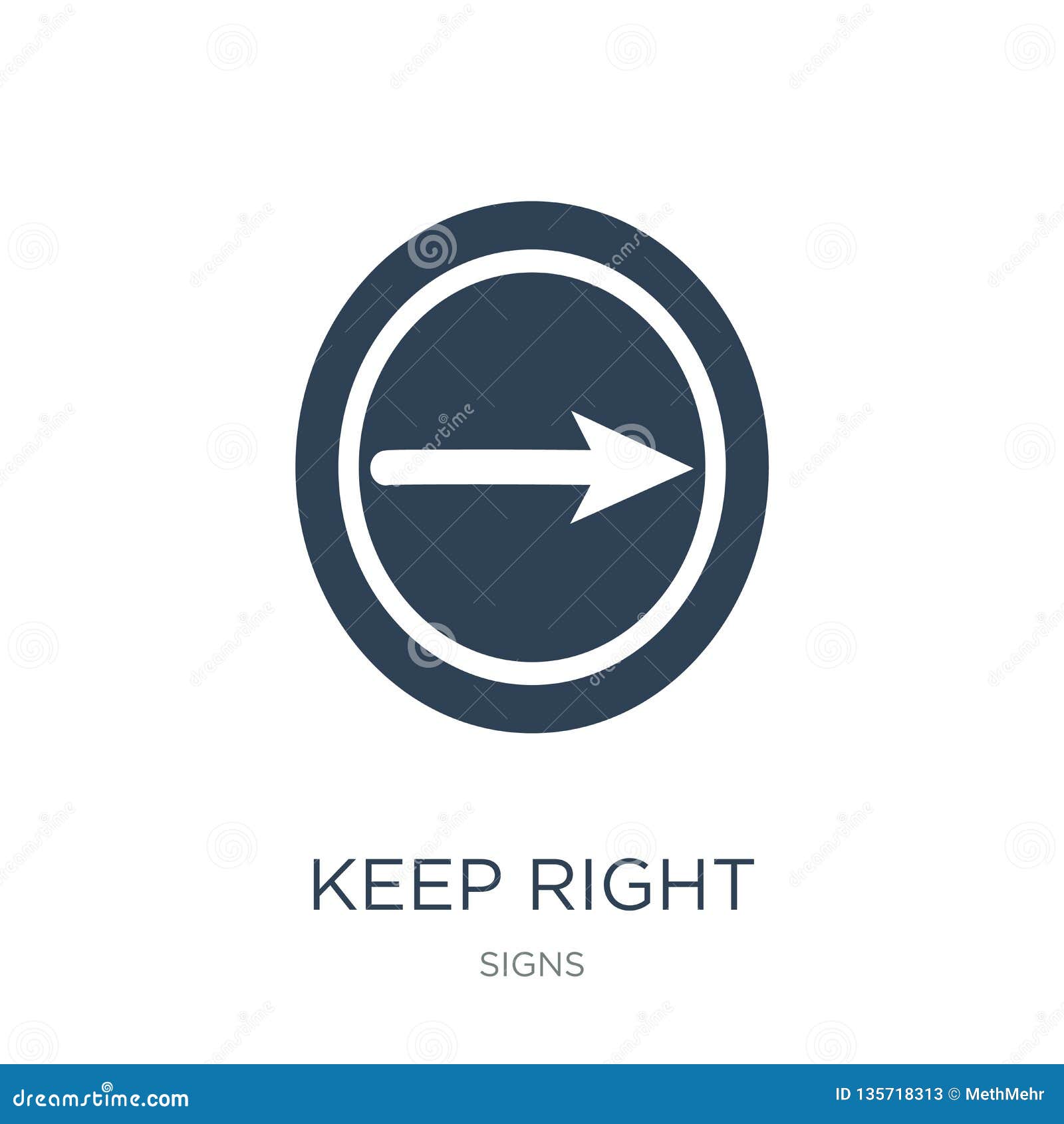 Keep Right Icon in Trendy Design Style. Keep Right Icon Isolated on ...