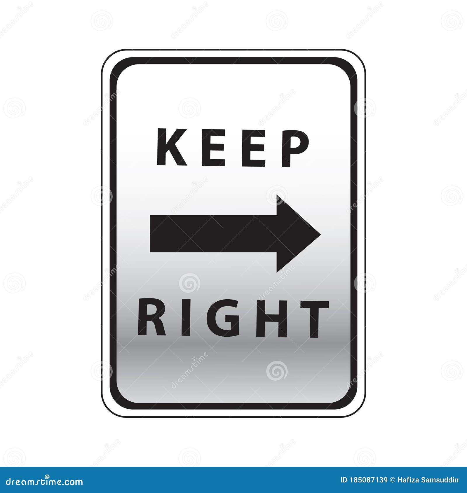 Keep Right Road Sign. Vector Illustration Decorative Design Stock ...