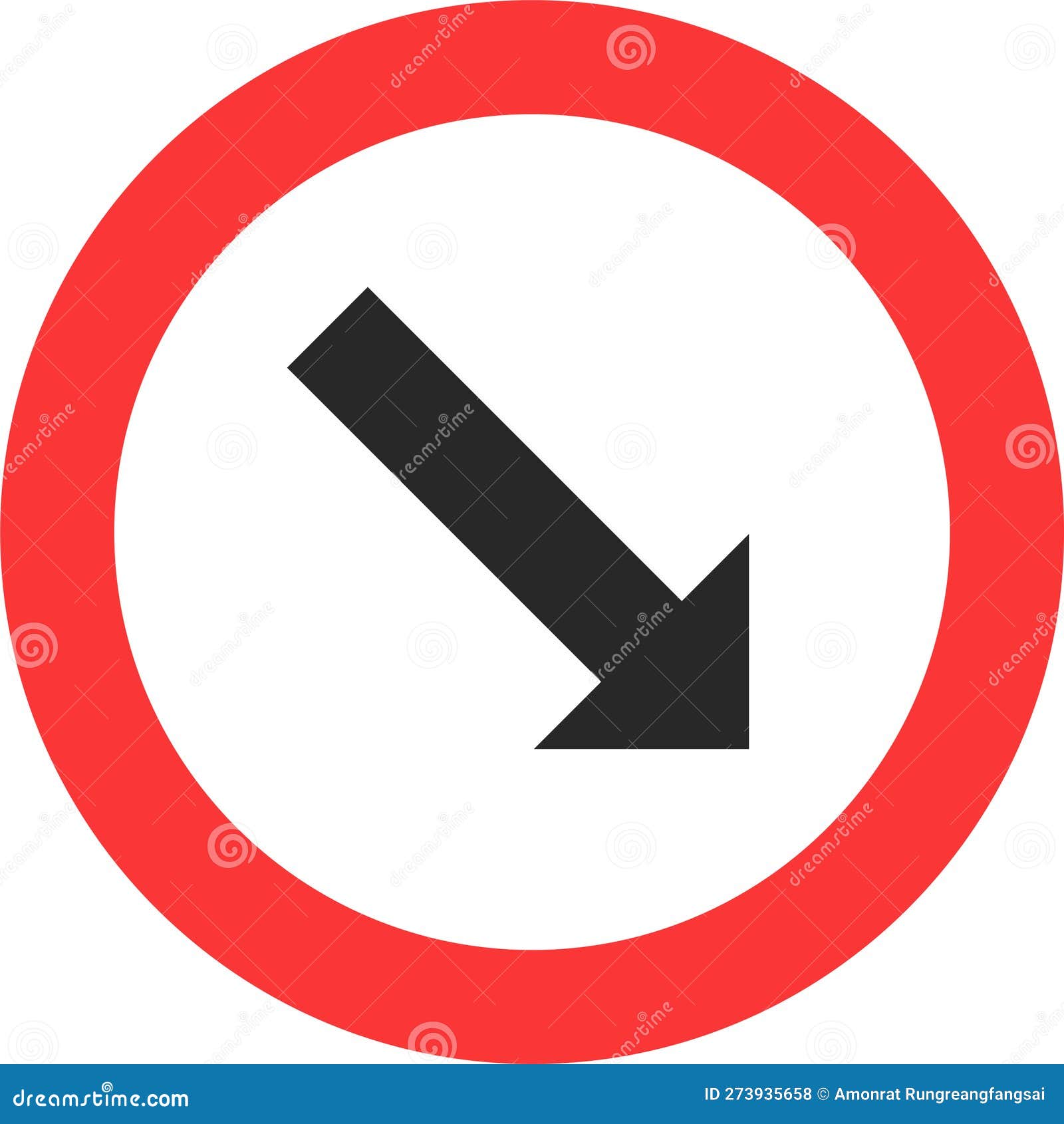 Keep Right Sign Icon, Traffic Sign Vector Illustration Stock Vector ...