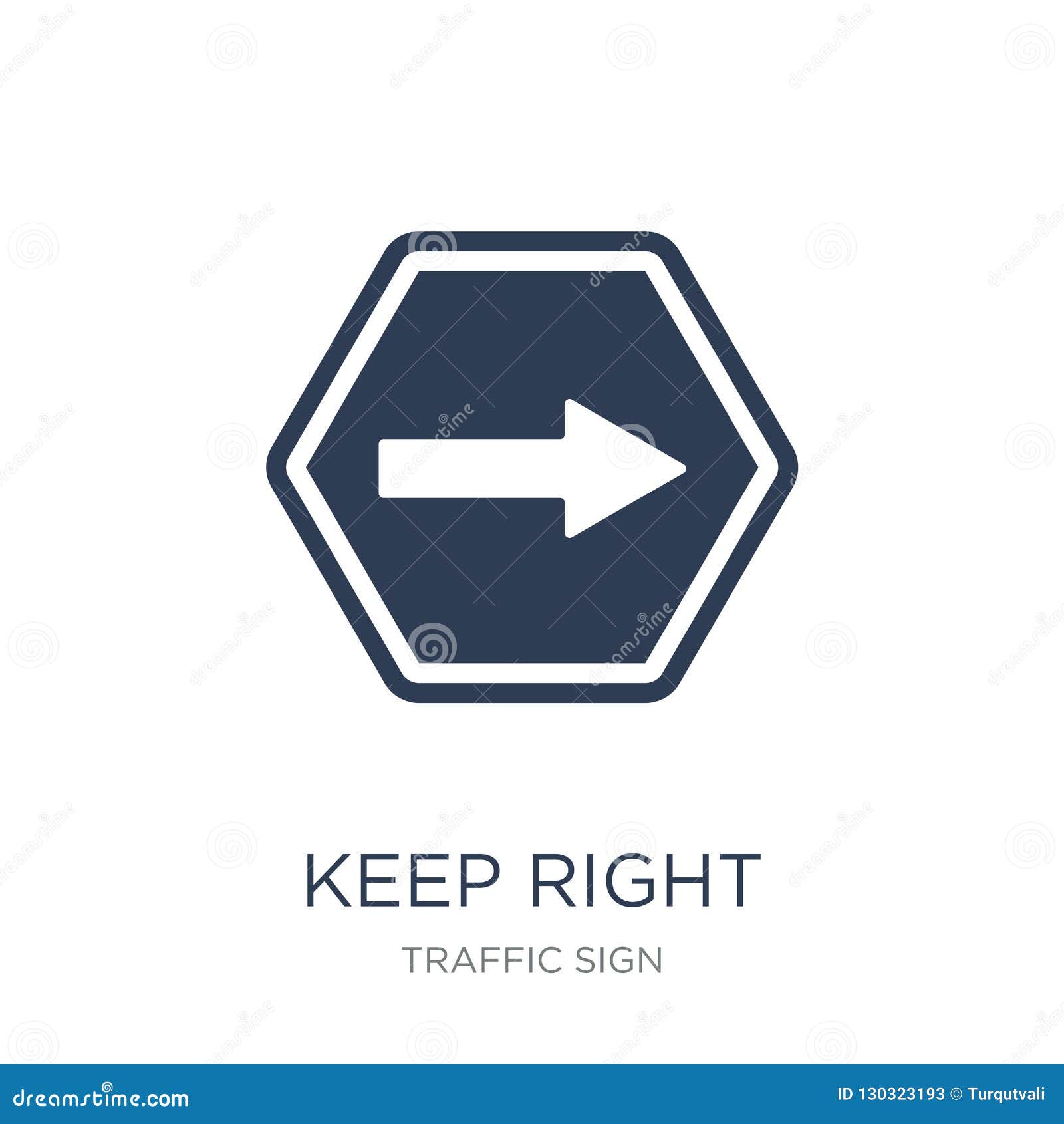 Keep Right Sign Icon. Trendy Flat Vector Keep Right Sign Icon on Stock ...