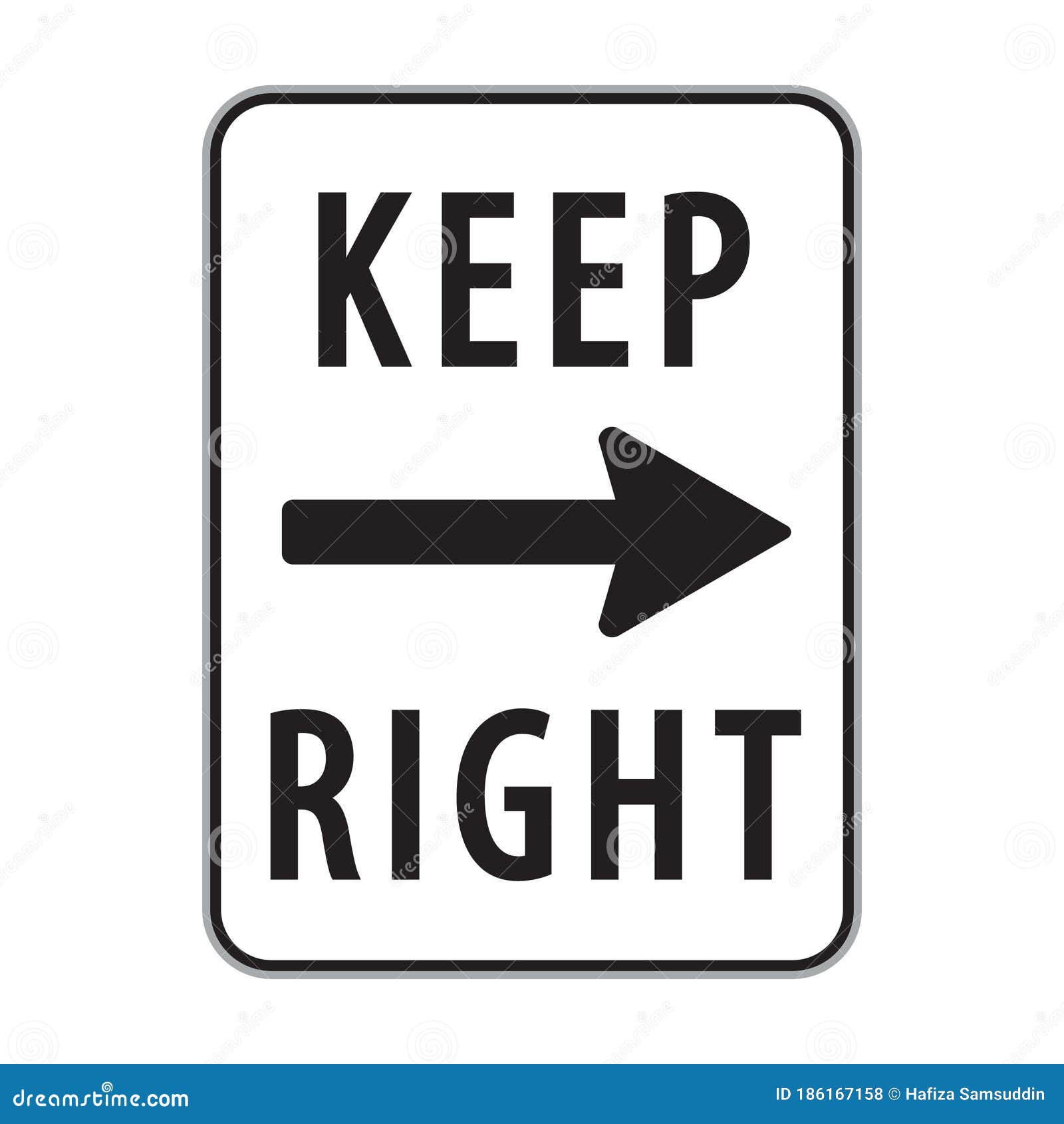 Keep Right Sign. Vector Illustration Decorative Design Stock Vector ...