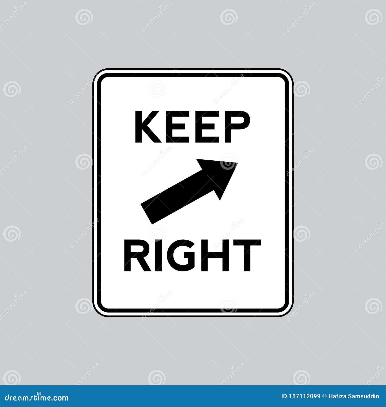 Keep Right Sign. Vector Illustration Decorative Design Stock Vector ...