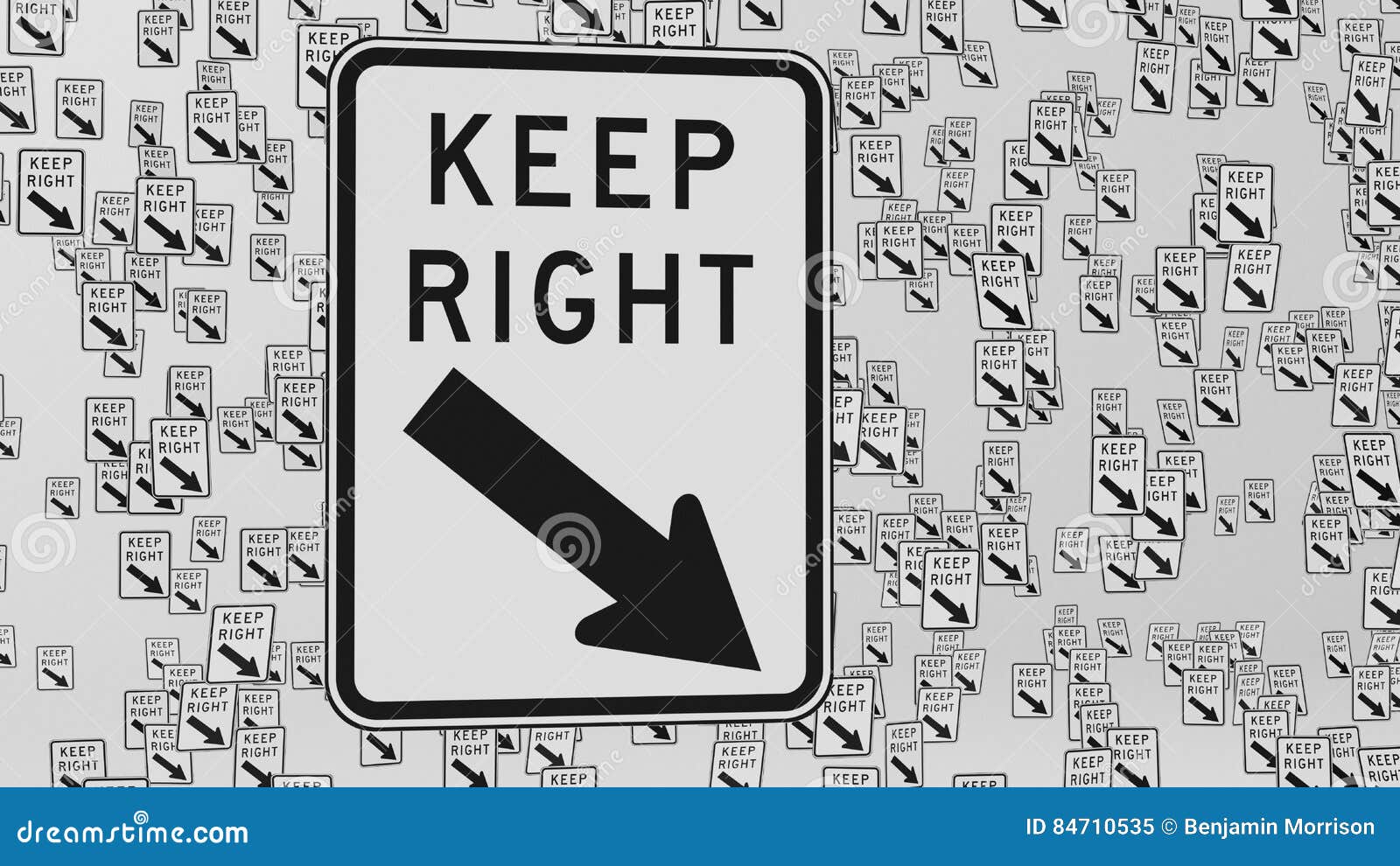 Keep Right Traffic Signs Floating in Empty White Space Stock ...