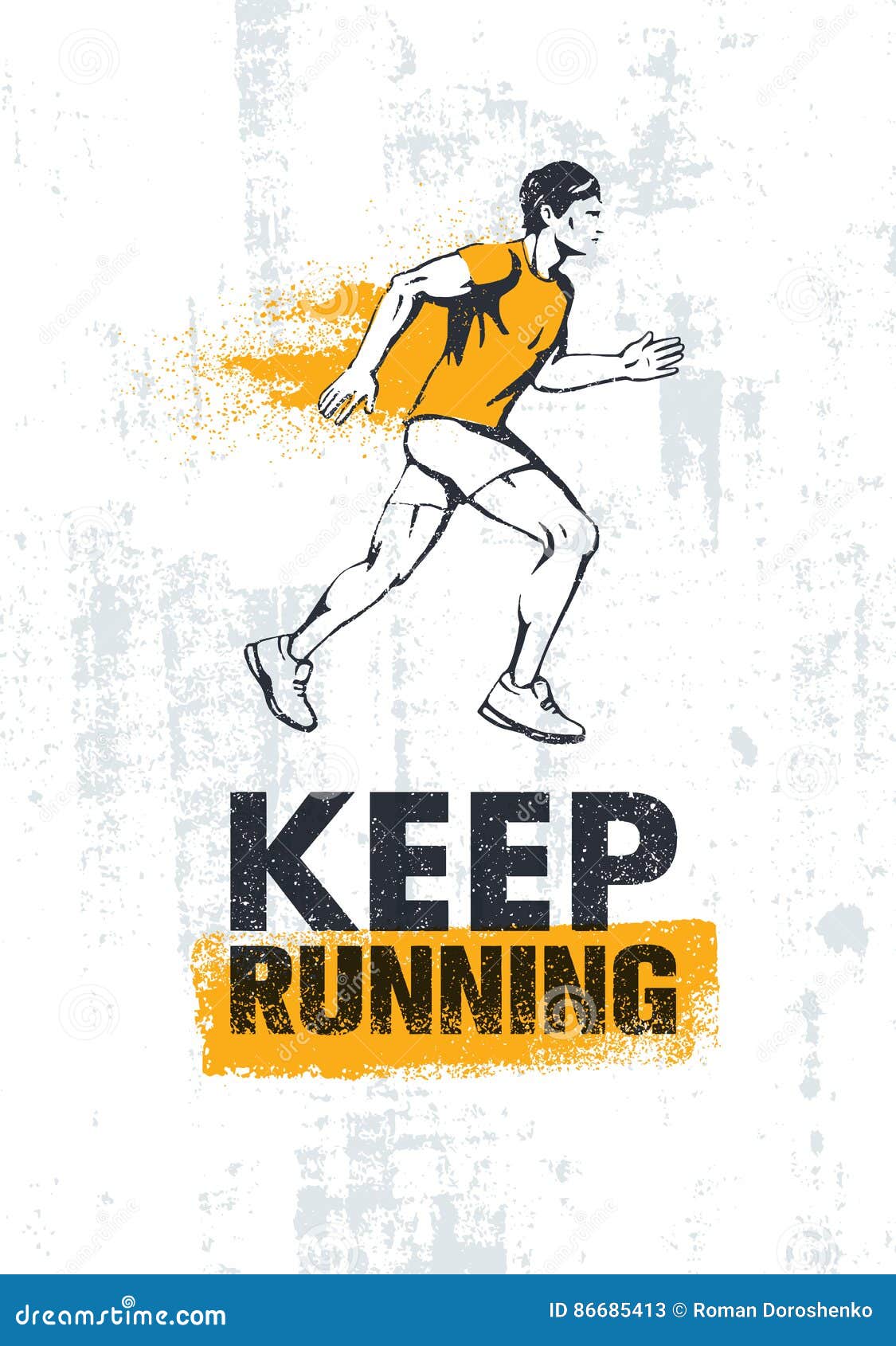 Keep Running. Active Sport Motivation Print Concept. Creative Vector ...
