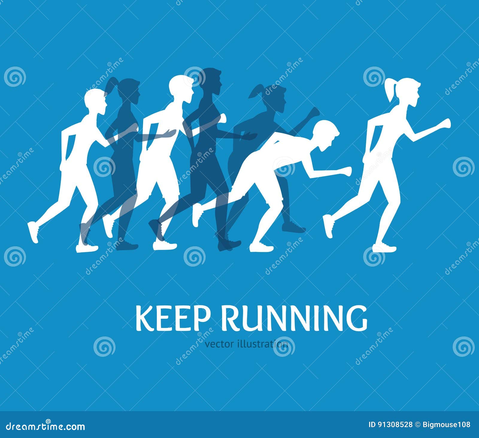 Keep Running Logo Gesign, Colorful Poster Template For Sport Event ...