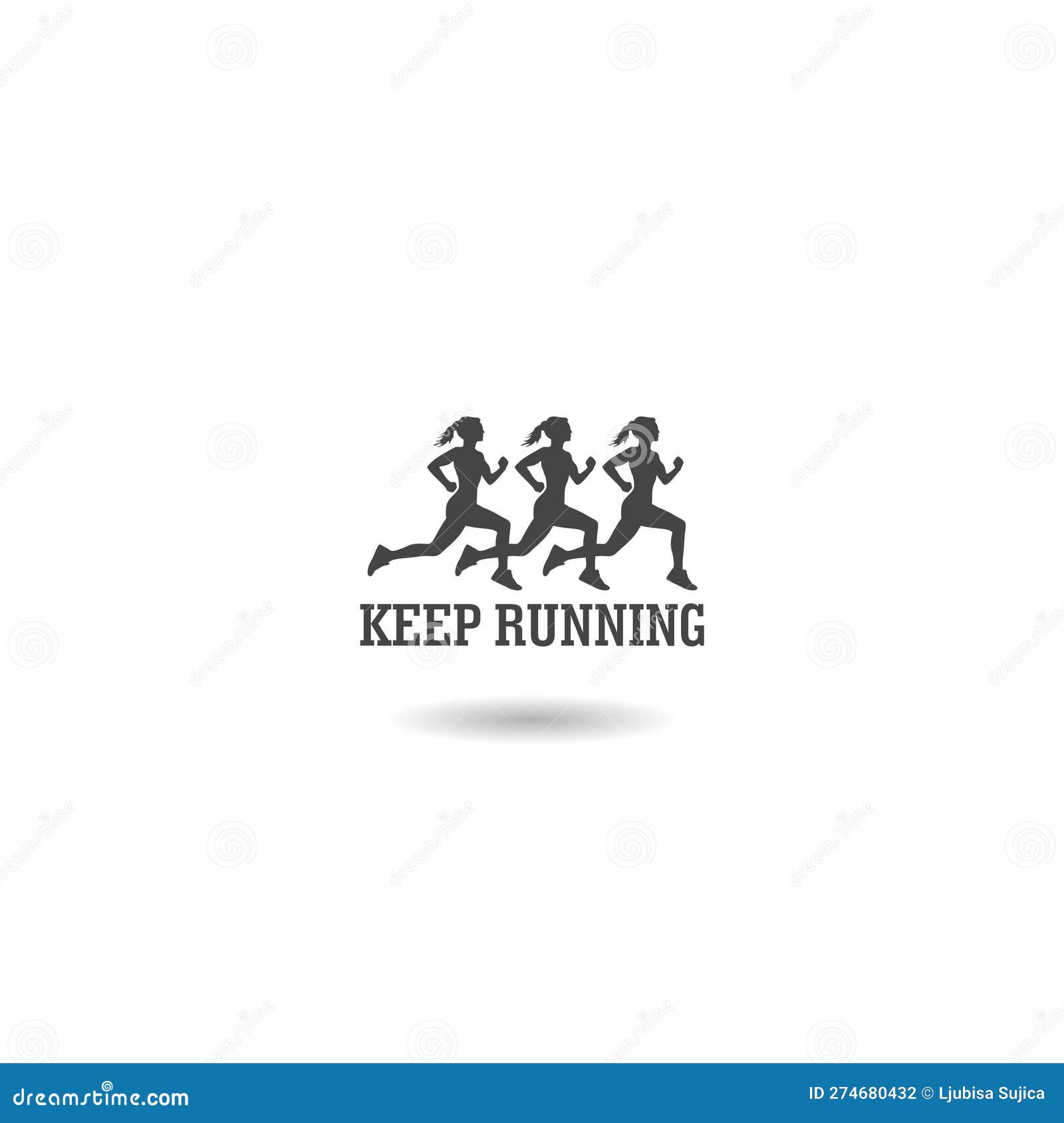 Keep Running Logo Icon with Shadow Stock Vector - Illustration of ...
