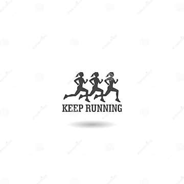 Keep Running Logo Icon with Shadow Stock Vector - Illustration of ...